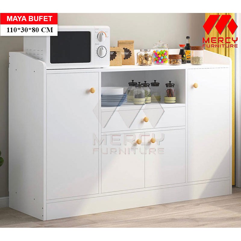 Jual MERCY Buffet Rak Dapur Rak Multifungsi uk 110x30x80 CM | Shopee ...