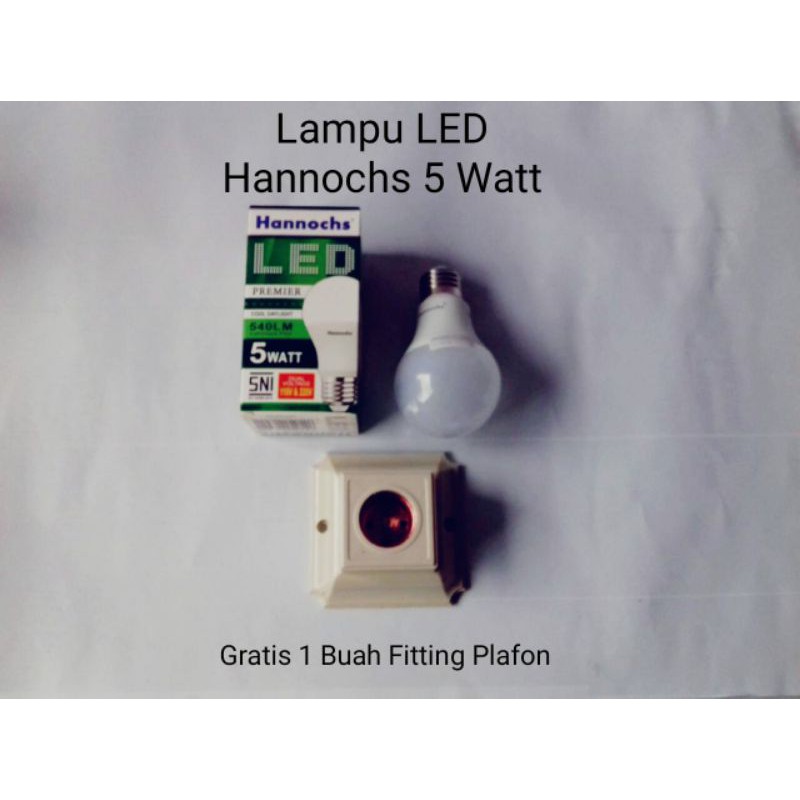 Jual Lampu Bohlam LED Merk Hannochs Hannoc Hanok 5 W Watt Hemat Energi ...
