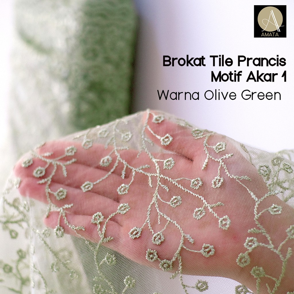 Jual 1/2 meter Kain Brokat Brukat Tile Prancis Bahan Kebaya Motif Akar ...