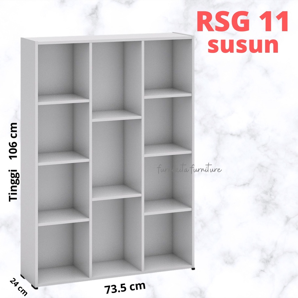 Jual PENYEKAT RUANGAN RAK SERBAGUNA 11 SUSUN PUTIH / RAK BUKU / RAK ...