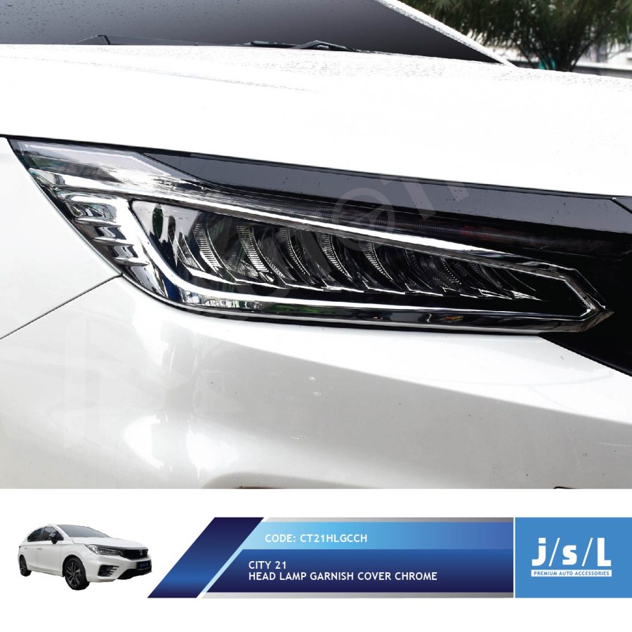 Jual Garnish Head Lamp City Hatchback JSL Chrome Cover Lampu Depan ...