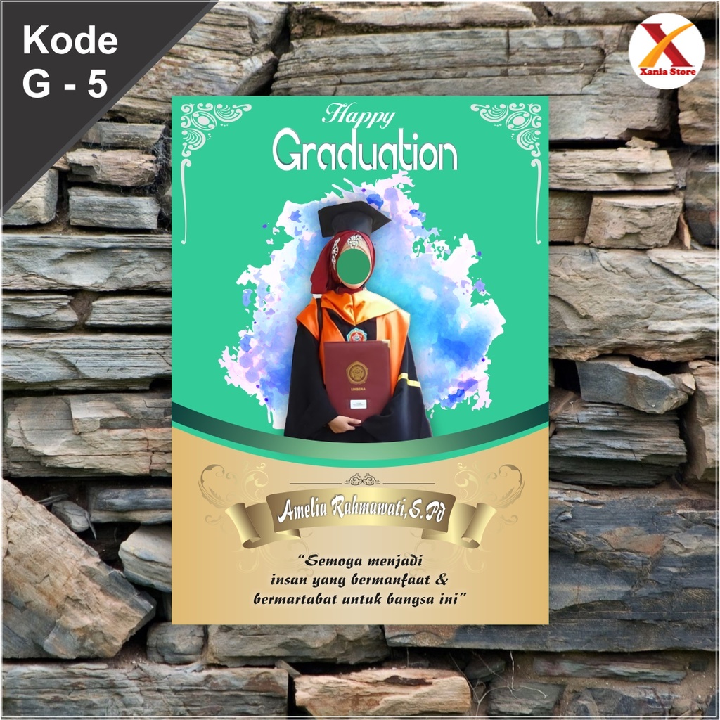 Jual Hiasan Dinding Wall Decor Happy Graduation Birthday Wedding Wisuda ...