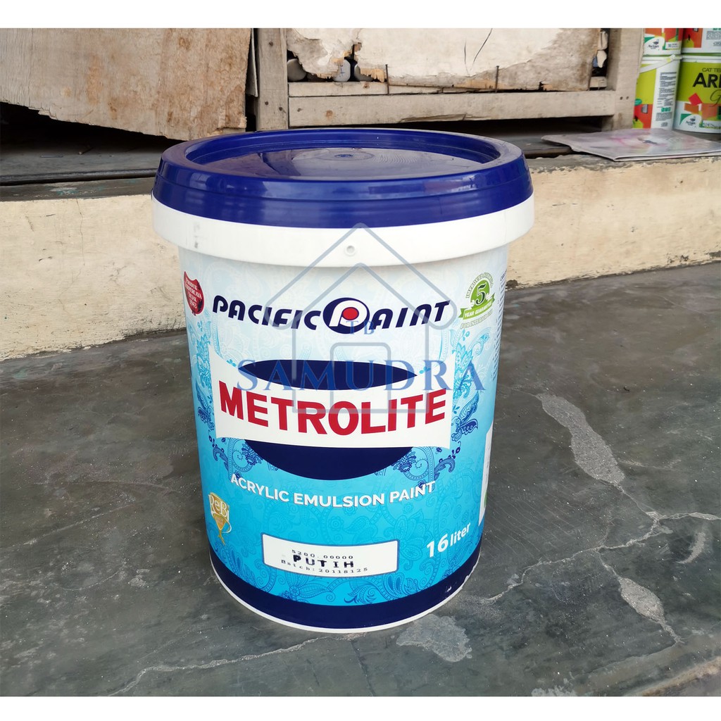 Jual Cat Tembok Metrolite PUTIH Pail PaL Cat Plafon, Gipsum, Triplex 16 ...