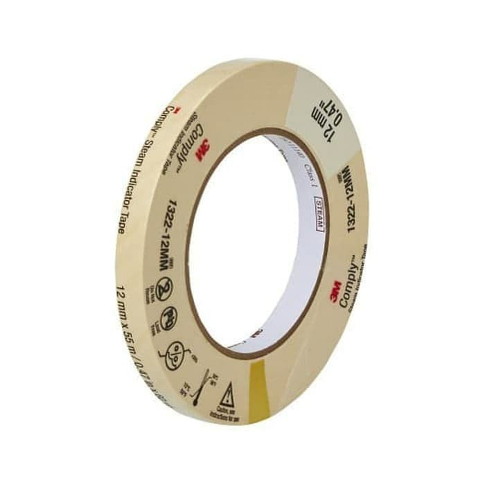 Jual Isolasi 3M Autoclave Tape Indicator Steam 1322-12mm | Shopee Indonesia