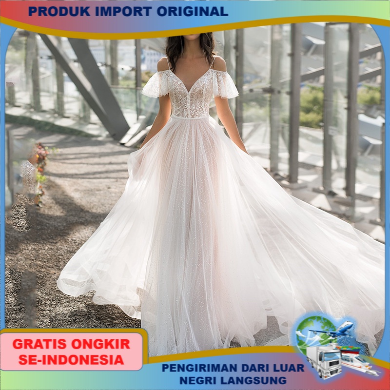 Jual Terusan wanita style terbaru wedding dress kekinian model rok ...