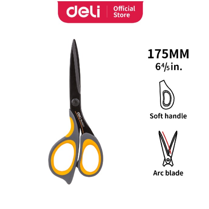 Jual Deli Scissor / Gunting Berlapis Teflon Besar/Kecil Anti Karat Desain Ergonomis E6027 E77757 ...