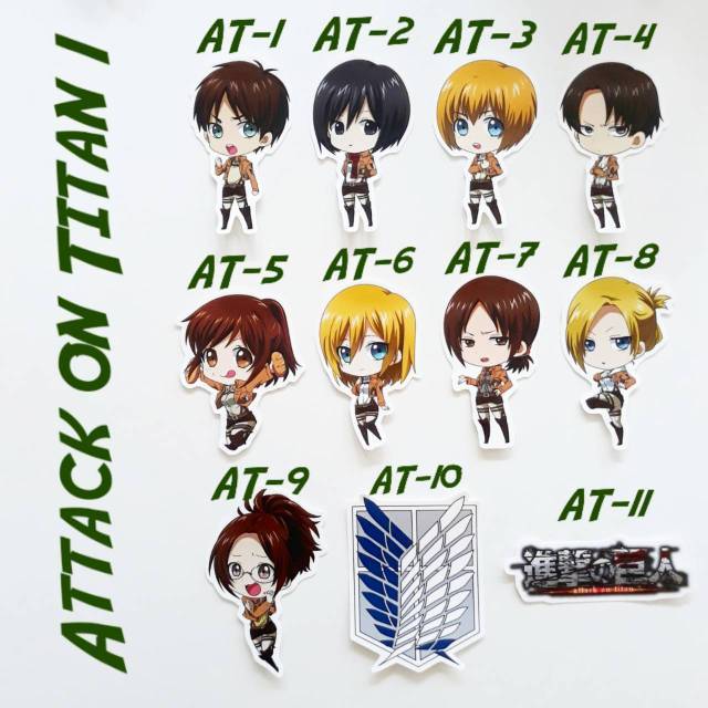 Jual Sticker Anime Attack on Titan / Shingeki no Kyojin 1 | Shopee ...