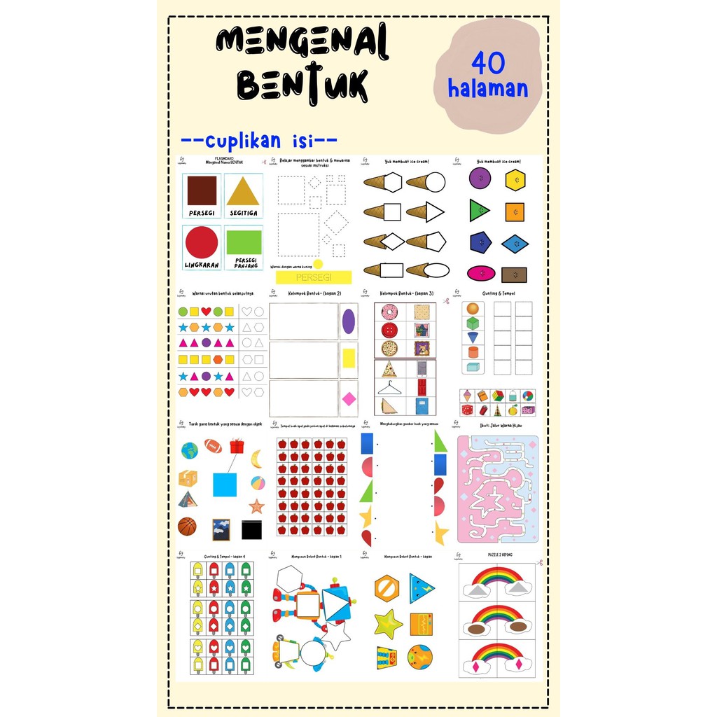 Jual WORKSHEET ANAK 2 3 4 5 6 tahun Lembar Kerja ANGKA MATEMATIKA ...