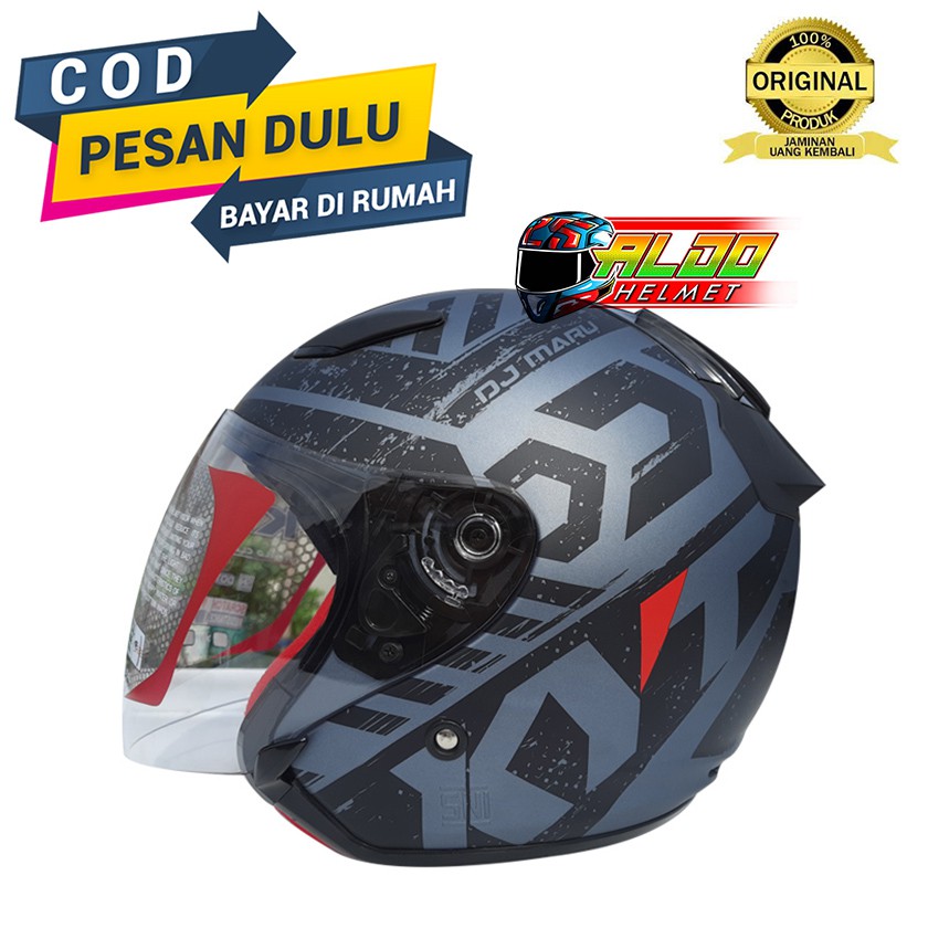 Jual HELM KYT DJ MARU MOTIF #16 MATT ALL GRAY BLACK | HALF FACE SNI DJ MARU ORIGINAL | Shopee ...