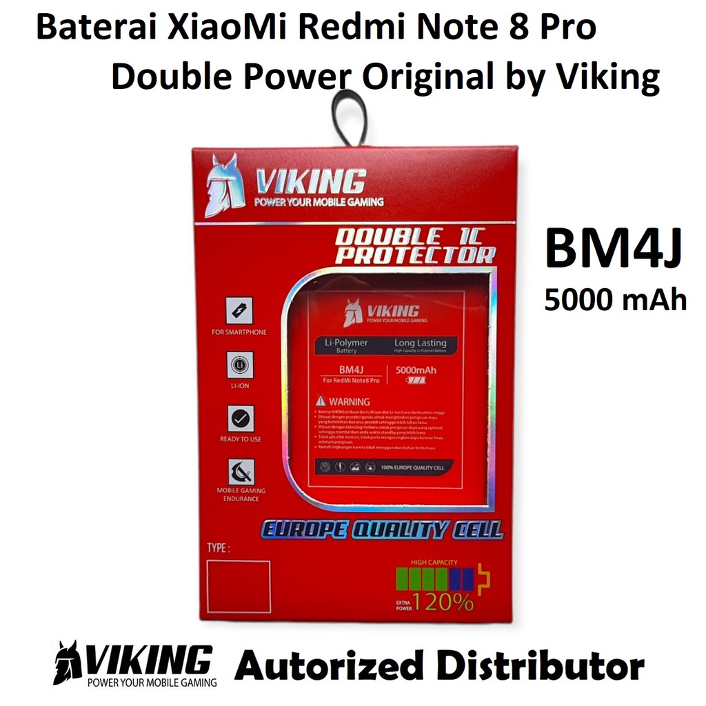 Jual Baterai VIKING Double Power XiaoMi Redmi Note 8 Pro BM4J Original ...
