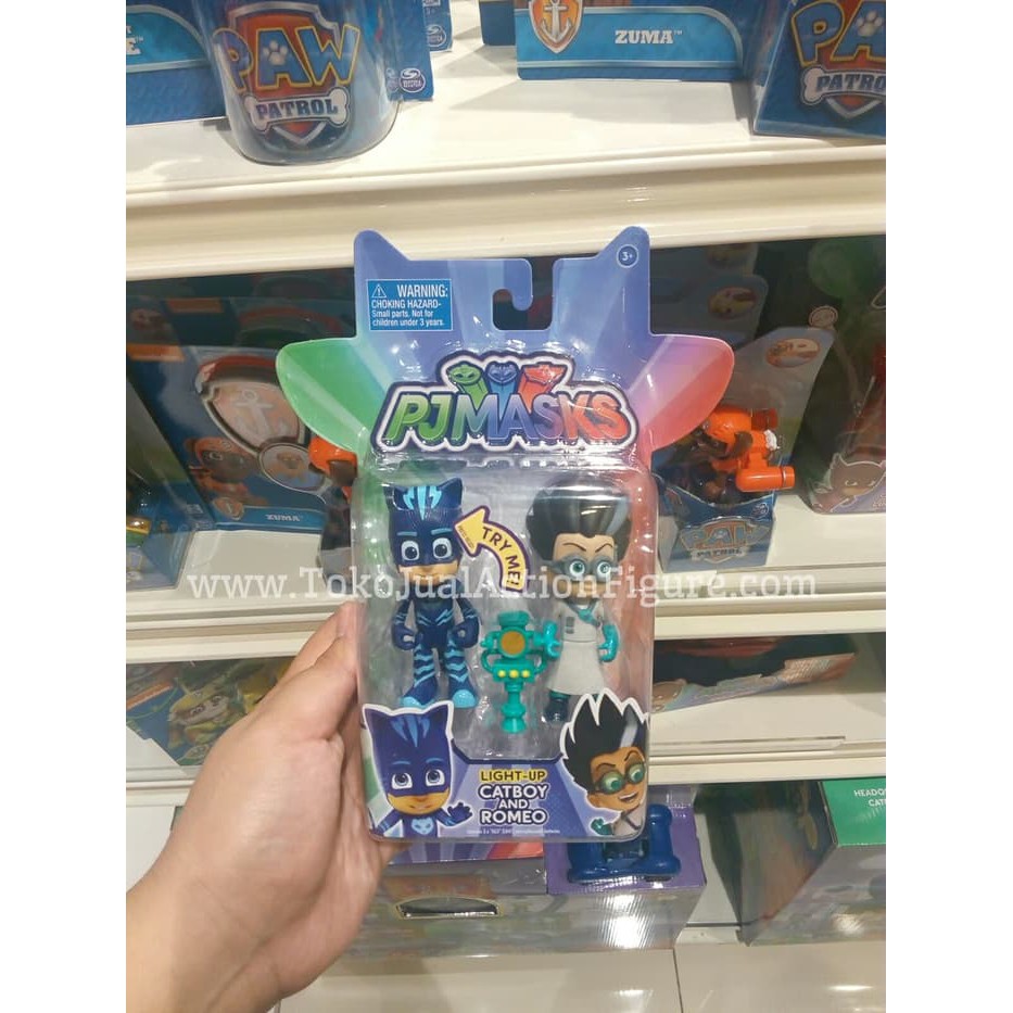 Jual Action Figure JUST PLAY PJ Mask Light Up CatBoy and Romeo SET ER ...