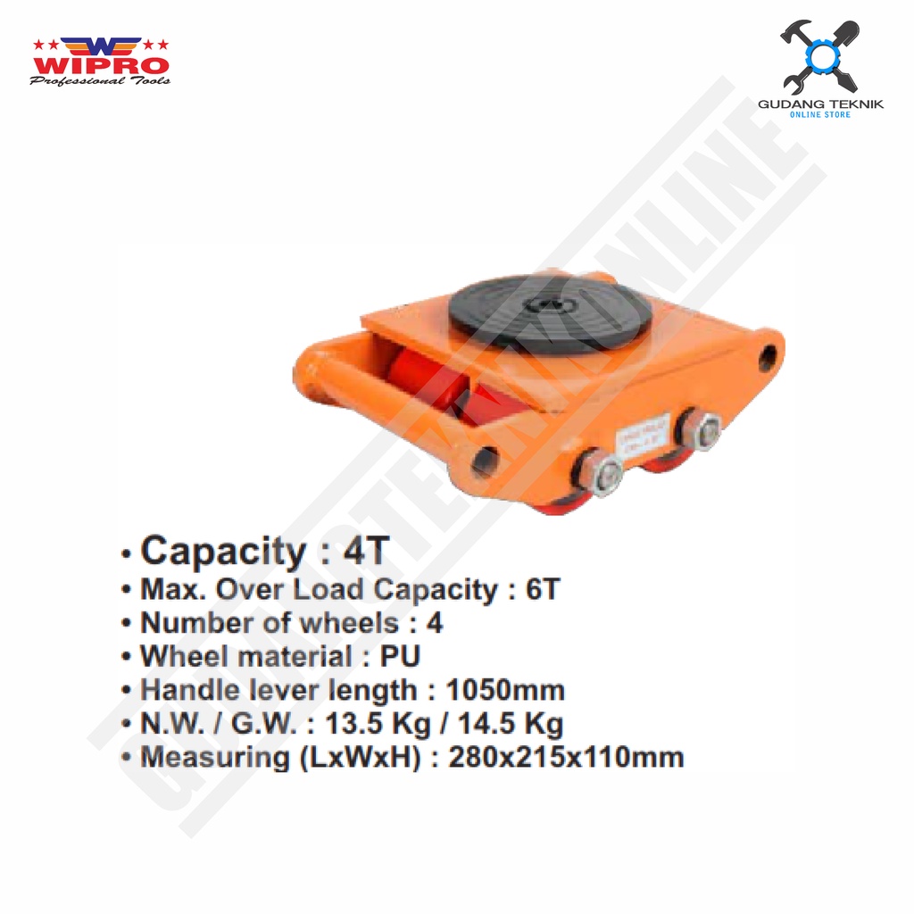 Jual Roller Tank Cargo Trolley 6 Ton WIPRO CRA-4 / Roller Mover Tank ...
