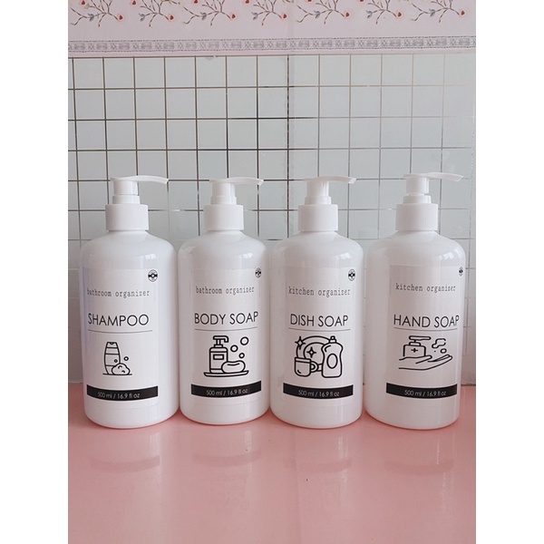 Jual botol putih n28 Sticker gambar minimalist refill organizer botol ...