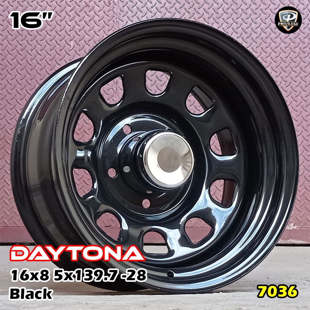 Jual Velg Mobil OFFROAD DAYTONA Black Ring 16 Lebar 8 Baut PCD 5x139.7 Offset -28 (7036 ...