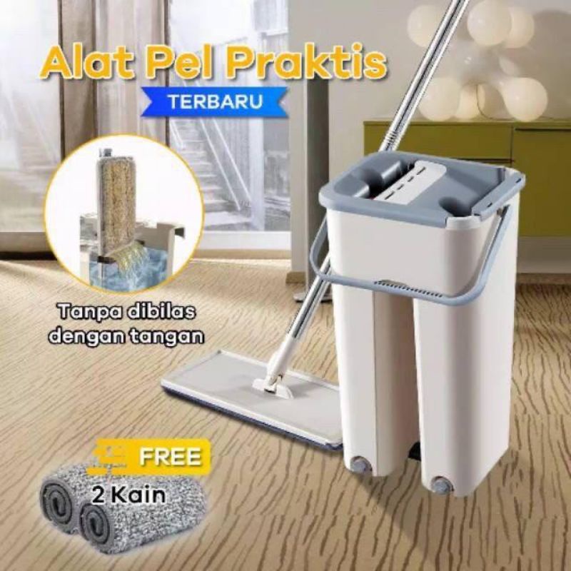 Jual Alat pel lantai praktis ultra mop Dry&Wash 2 sekat Bucket + kain ...