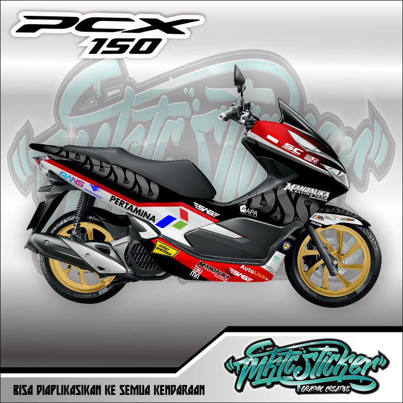 Jual STIKER PCX 150 PERTAMINA MANDALIKA HITAM | Shopee Indonesia