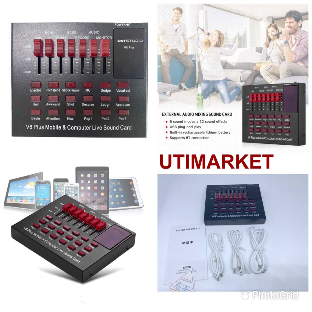Jual Taffstudio soundcard external V8 Plus bluetooth audio-sound card ...