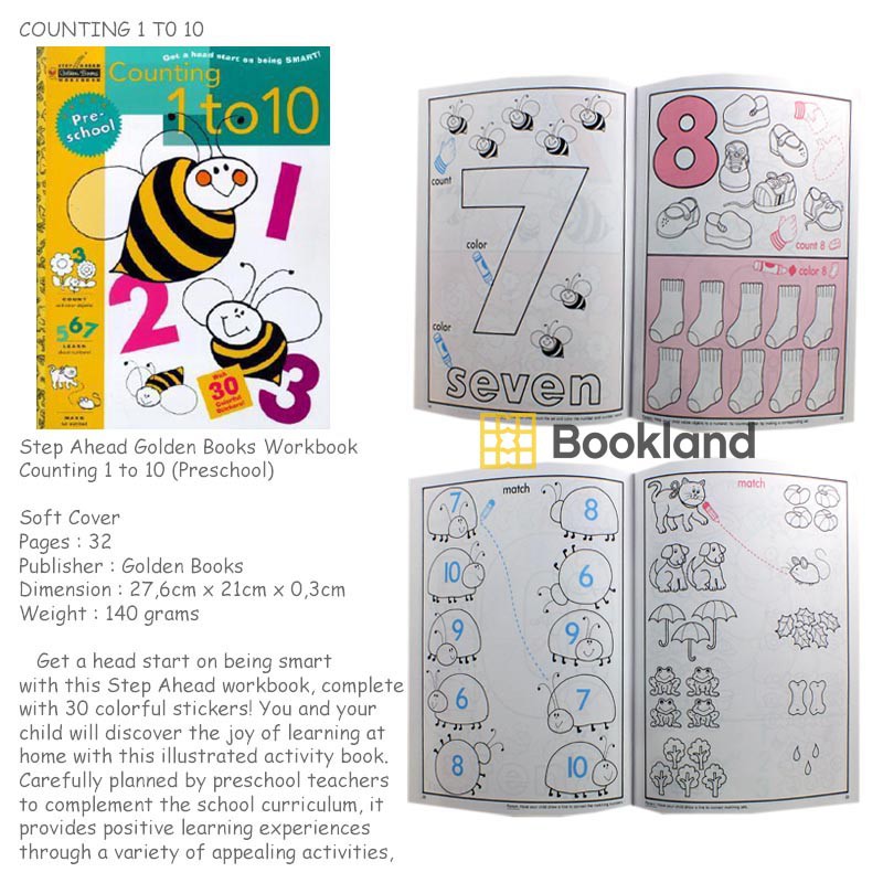 Jual Step AHead Golden Books Workbook - Number 1 To 10 ( Pre School ...