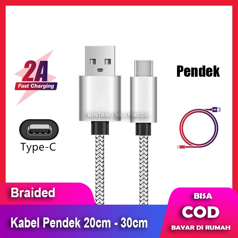 Jual Kabel USB Type C Pendek Tipe C Fast Charging Kabel Charger Power ...