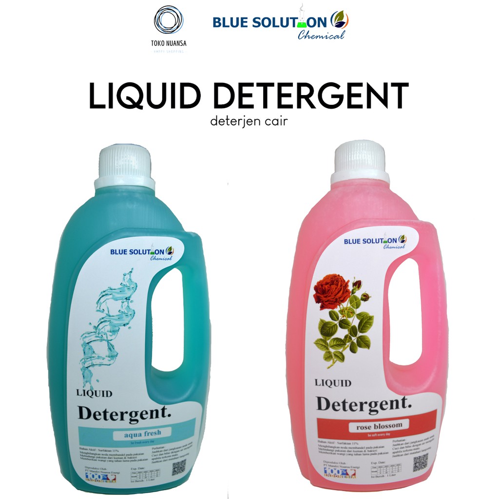 Jual Blue Solution Liquid Detergent Deterjen Cair 1000 ml / 1 Liter ...