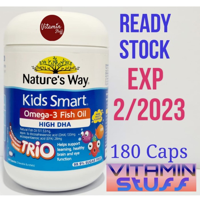 Jual Nature's Natures Nature Way Kids Smart Omega 3 Fish Oil Trio 180 ...