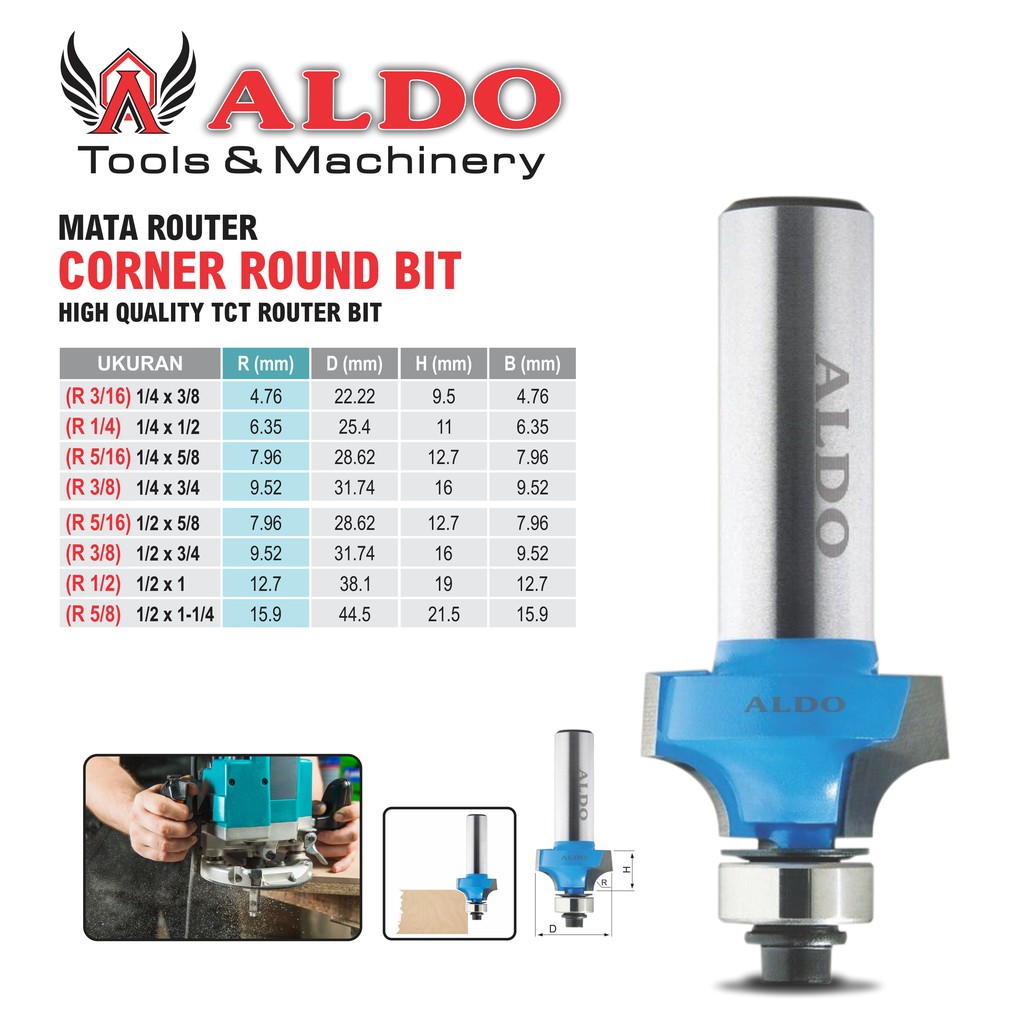 Jual Mata Router Corner Round Bit | Shopee Indonesia