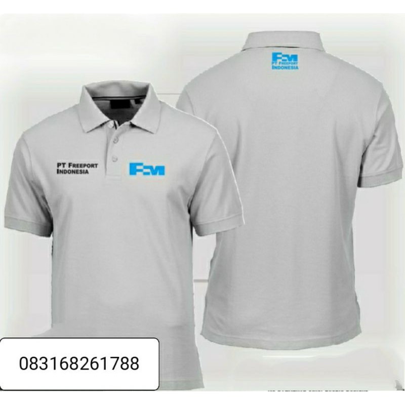Jual full bordir Kaos PT Freeport Indonesia Kaos Freeport Indonesia ...