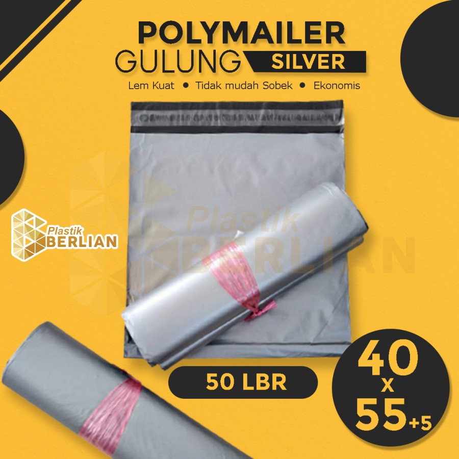 Jual Polymailer Gulung Silver Ekonomis 40x55+5 cm Plastik Packing - 50 ...