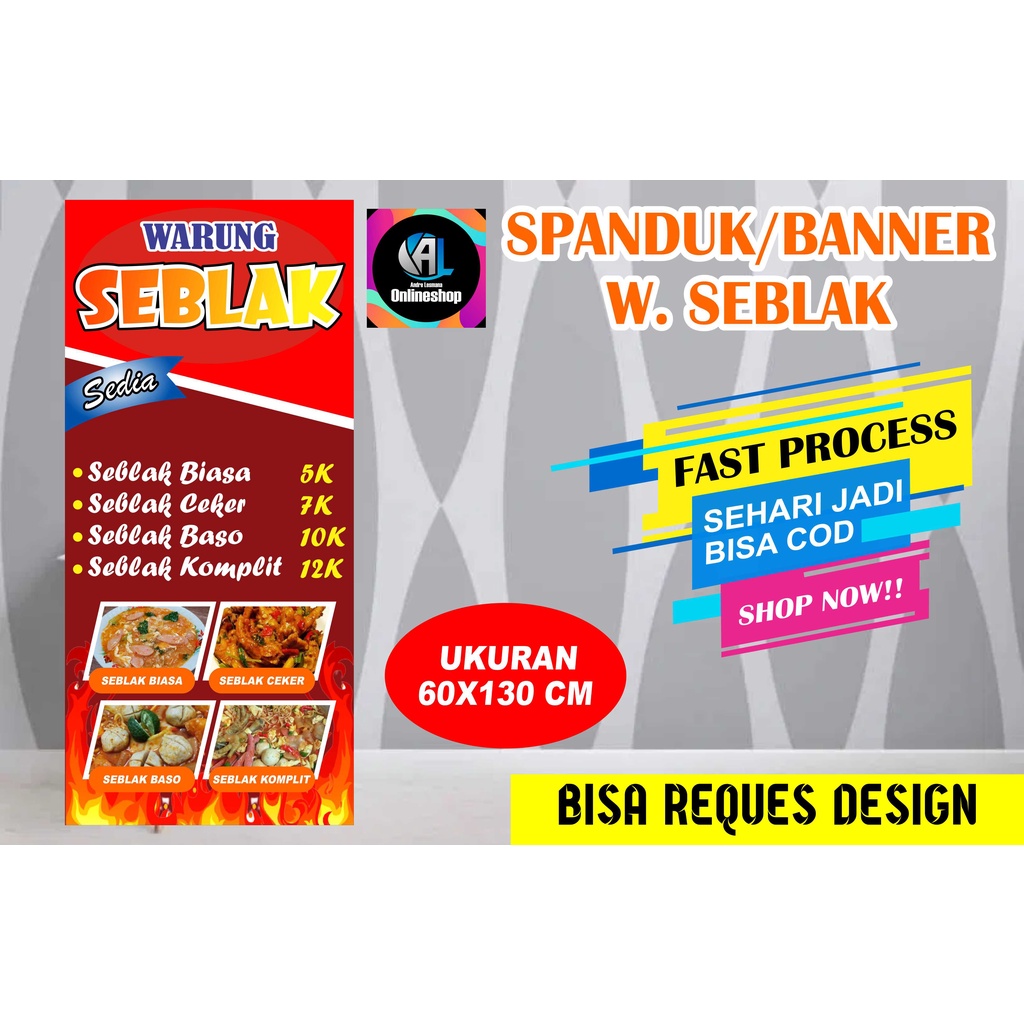 Jual Spanduk, Banner Berdiri Warung Seblak | Shopee Indonesia
