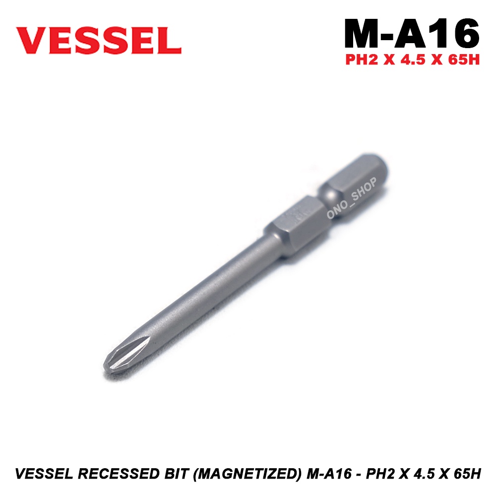 Jual Vessel Recessed Bit (Magnetized) M-A16 - PH2x4,5x65H | Shopee ...