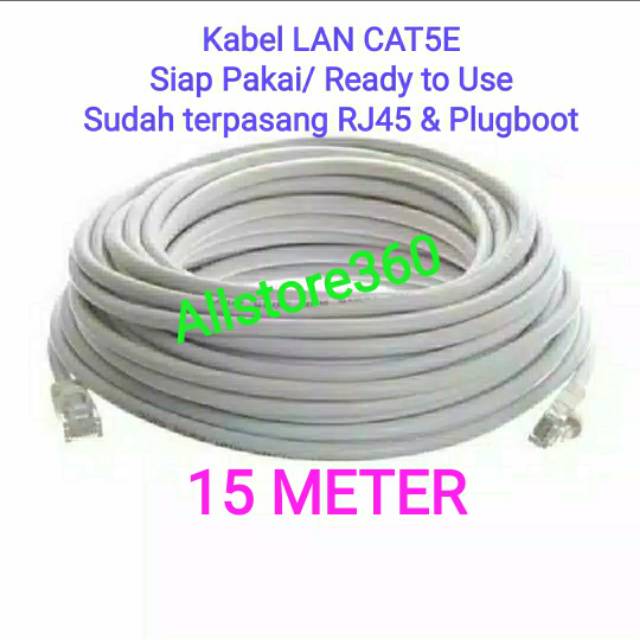 Jual Kabel LAN Cat5e 15Meter UTP Cable Network 15 Meter Siap Pakai 15M Cat 5e Cat5 Cat 5 ...