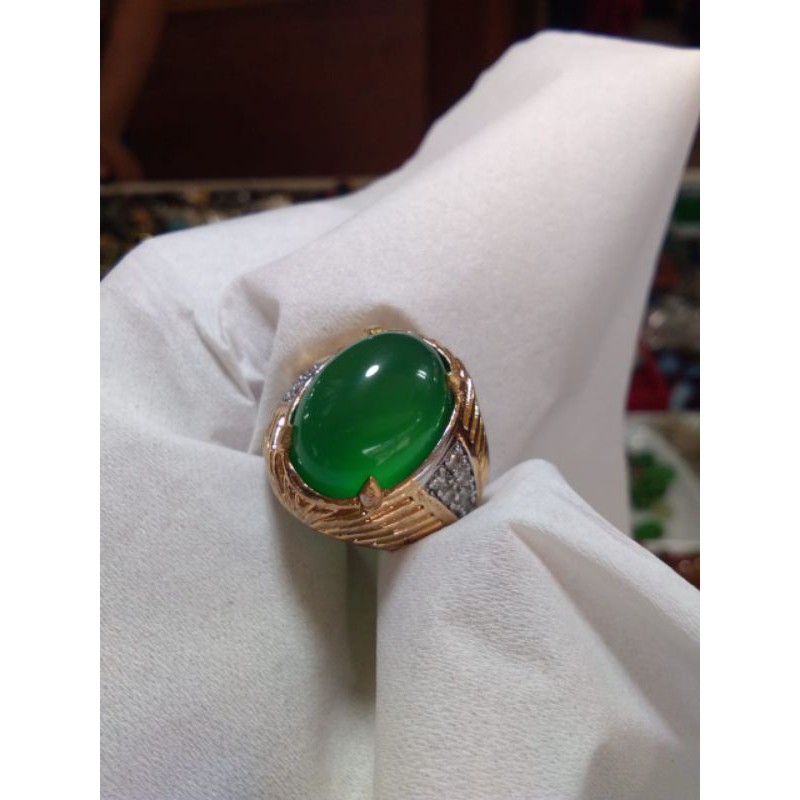 Jual cincin batu akik ijo garut atau batu ijo topas | Shopee Indonesia