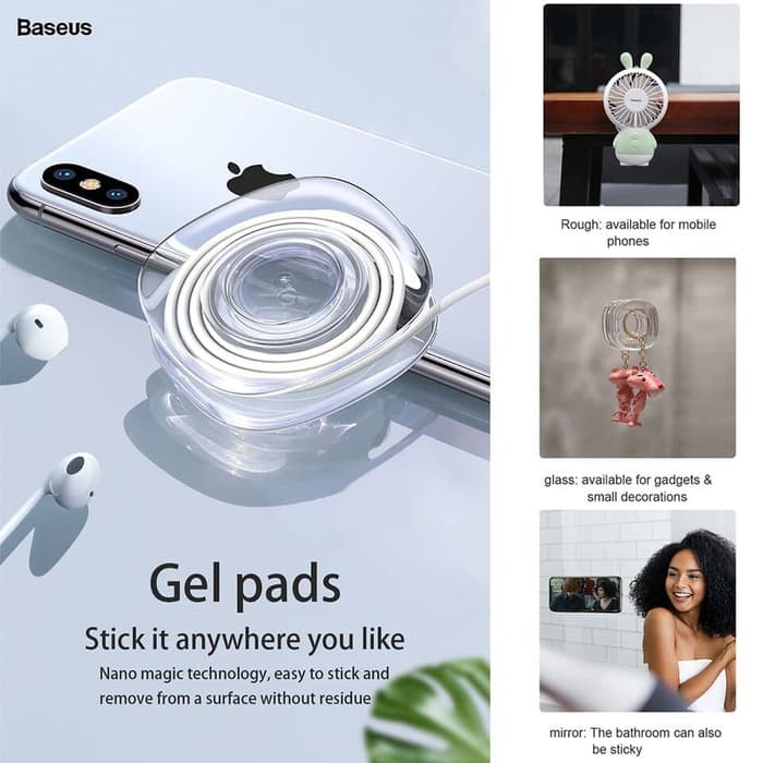 Jual PEREKAT HP MULTIFUNGSI BASEUS UNIVERSAL GEL PAD - Hitam | Shopee ...