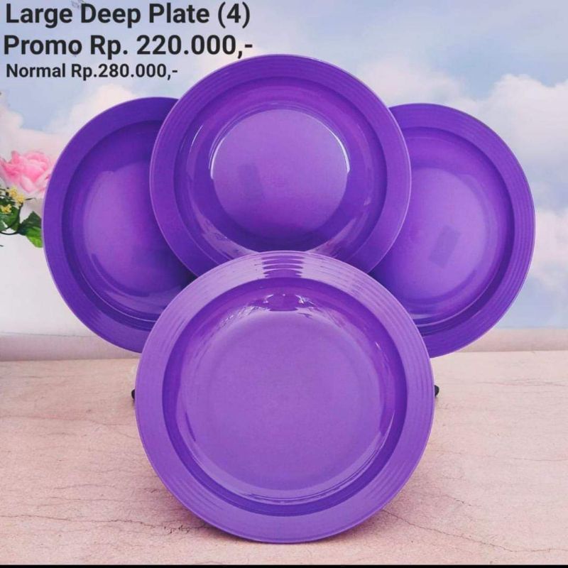 Jual large deep plate (4pcs)/ cressendo plate tupperware | Shopee Indonesia