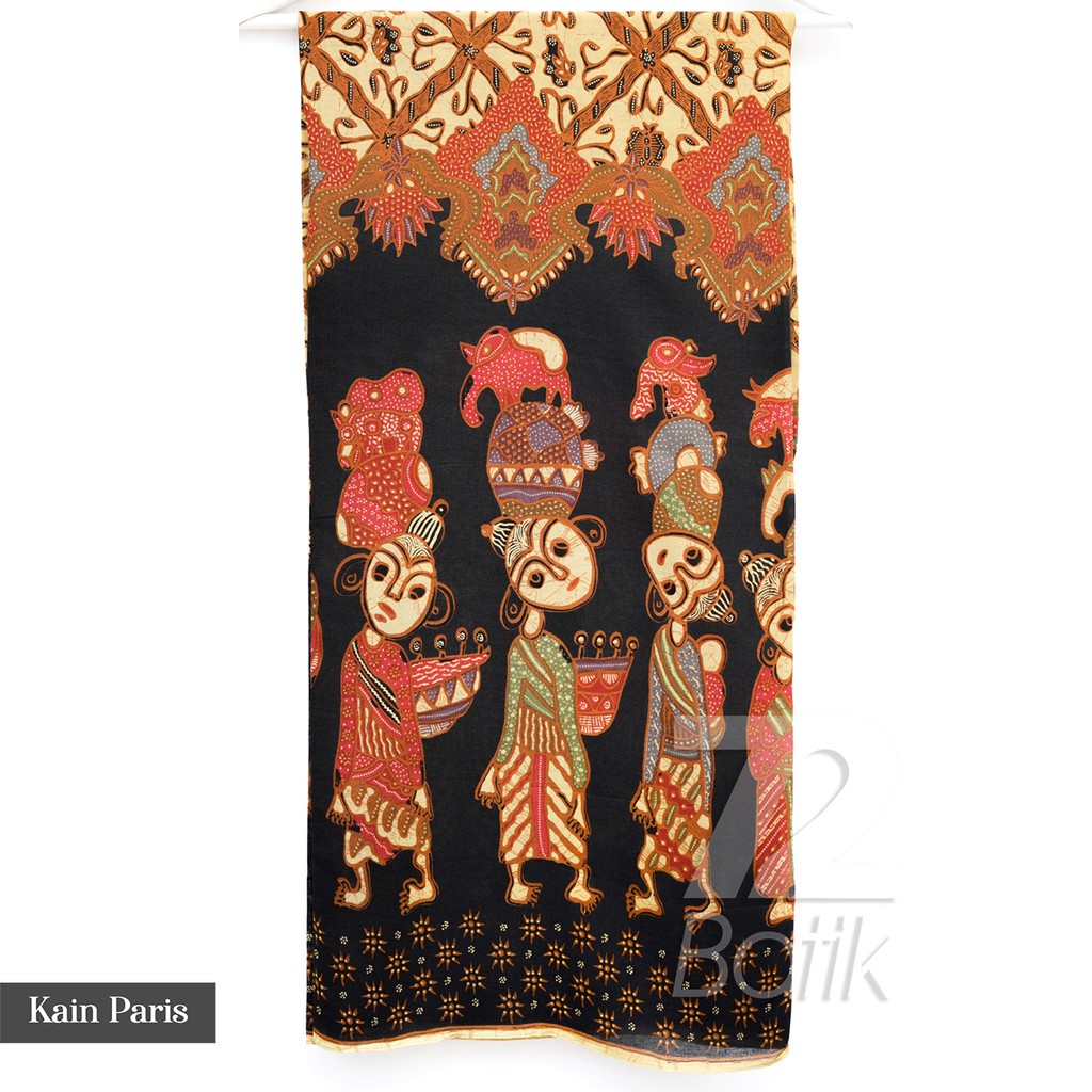 Jual KAIN BATIK PREMIUM Bahan Paris Motif Jamu Gendong Warnahitam ...