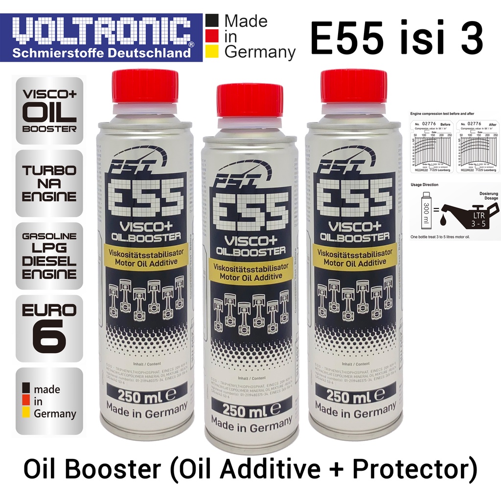 Jual VOLTRONIC E55 - Visco+ Oil Booster (Motor Oil Additive) (Bundling isi 3 Set) | Shopee Indonesia