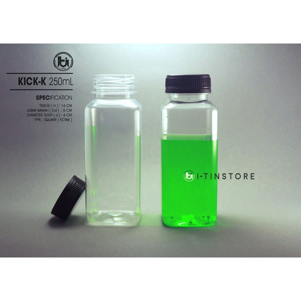 Jual 250ML BOTOL KICK (KOTAK) / BOTOL MINUMAN / JUS / YOGURT / PET ...