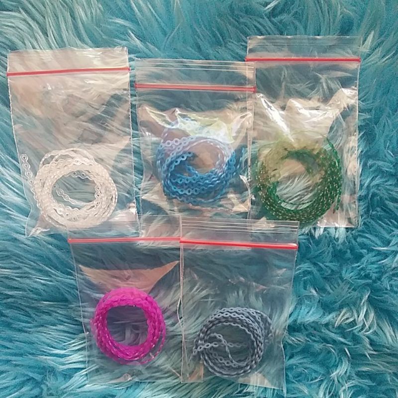 Jual 1 meter powerchain bening, biru laut, hijau botol, ungu trans ...