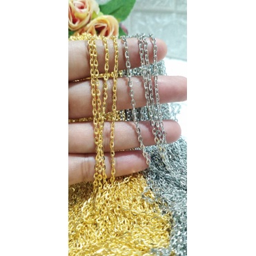 Jual (5 meter) Rantai Nuri Gold dan Silver dan HITAM / RANTAI HITAM ...