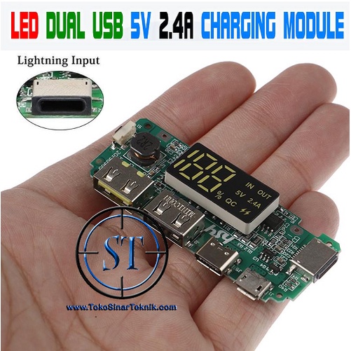 Jual Modul DIY Rakitan Power Bank 18650 With LCD Display Fast Charge 5V ...