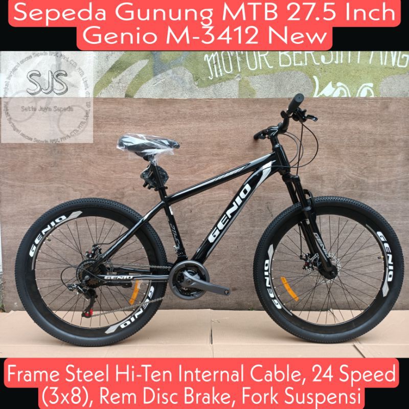 Jual Sepeda Gunung MTB 27.5 Inch GENIO M3412 New Steel Hi-Ten 24 Speed | Shopee Indonesia