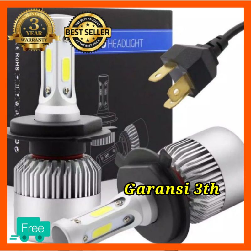 Jual Lampu H4 LED Mobil Super Terang, S2 LED H4 72w COB ADA KIPASNYA / Lampu Mobil / LED / H4 ...