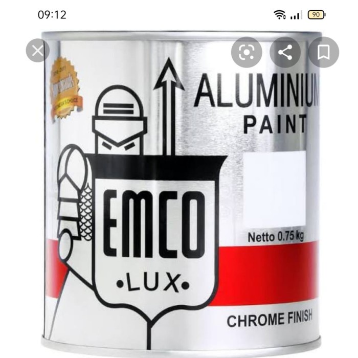 Jual Cat Kayu Besi EMCO Aluminium Paint Chrome Finish 0,75 Liter ...