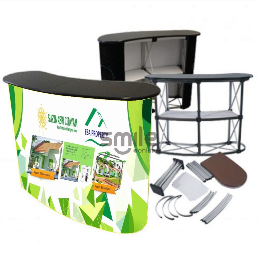 Jual pop Up table curve / booth portable / meja promosi/ Pop Up Table ...