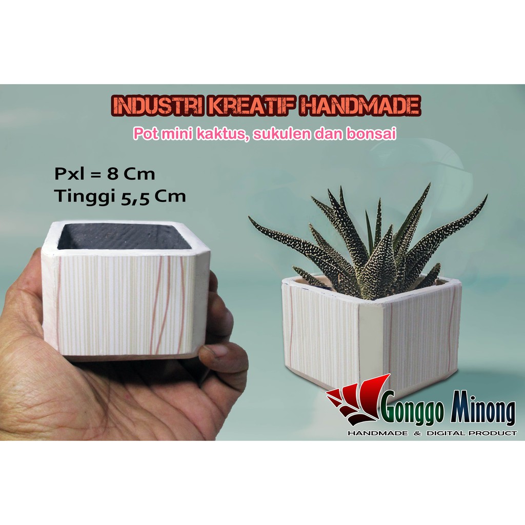 Jual Pot mini sukulen bahan keramik tekstur gelombang HANDMADE | Shopee ...