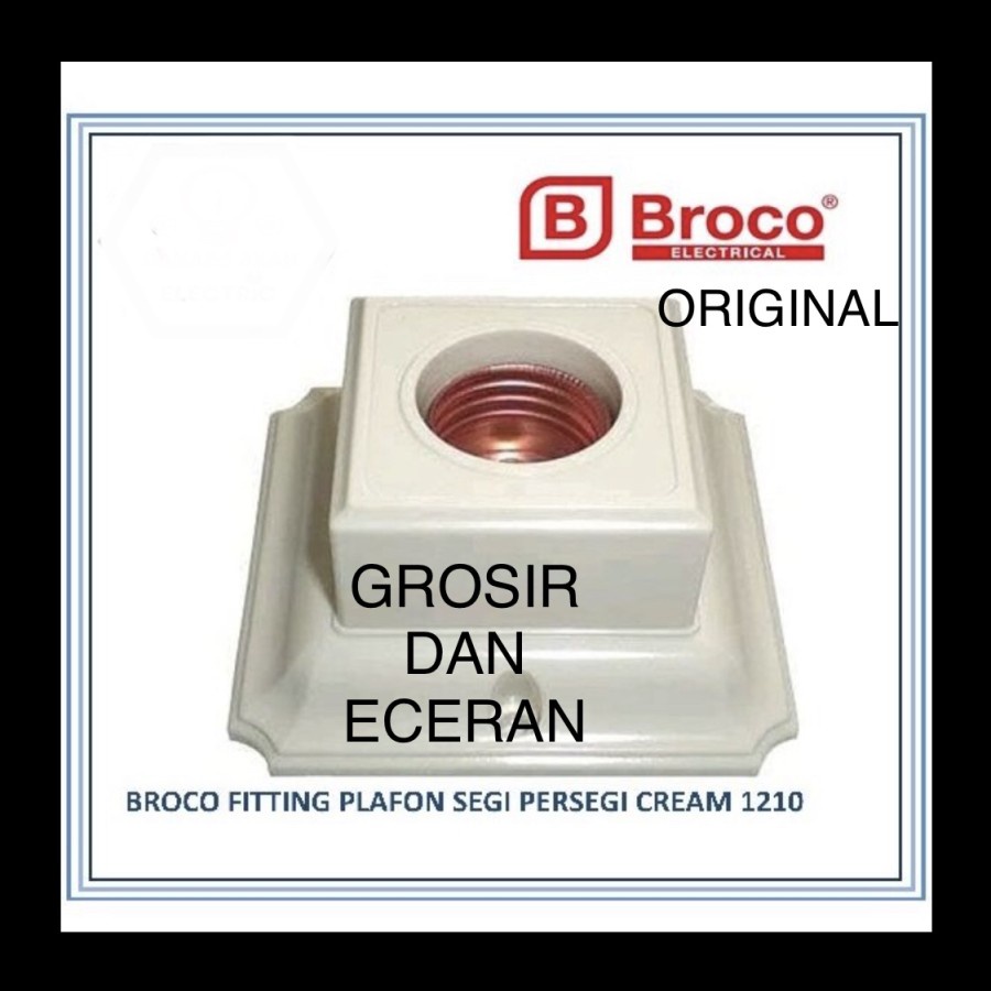 Jual BROCO Fitting Segi Cream 1210 fitting Plafon BROCO ORIGINAL ...