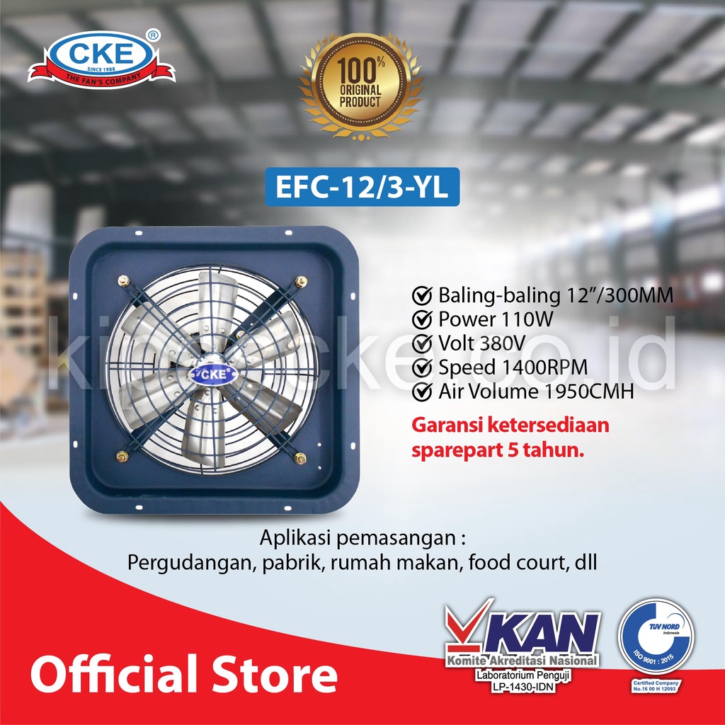 Jual Exhaust Fan EFC 12 Inch 380V INDUSTRI Exhaust Dinding Blower ...
