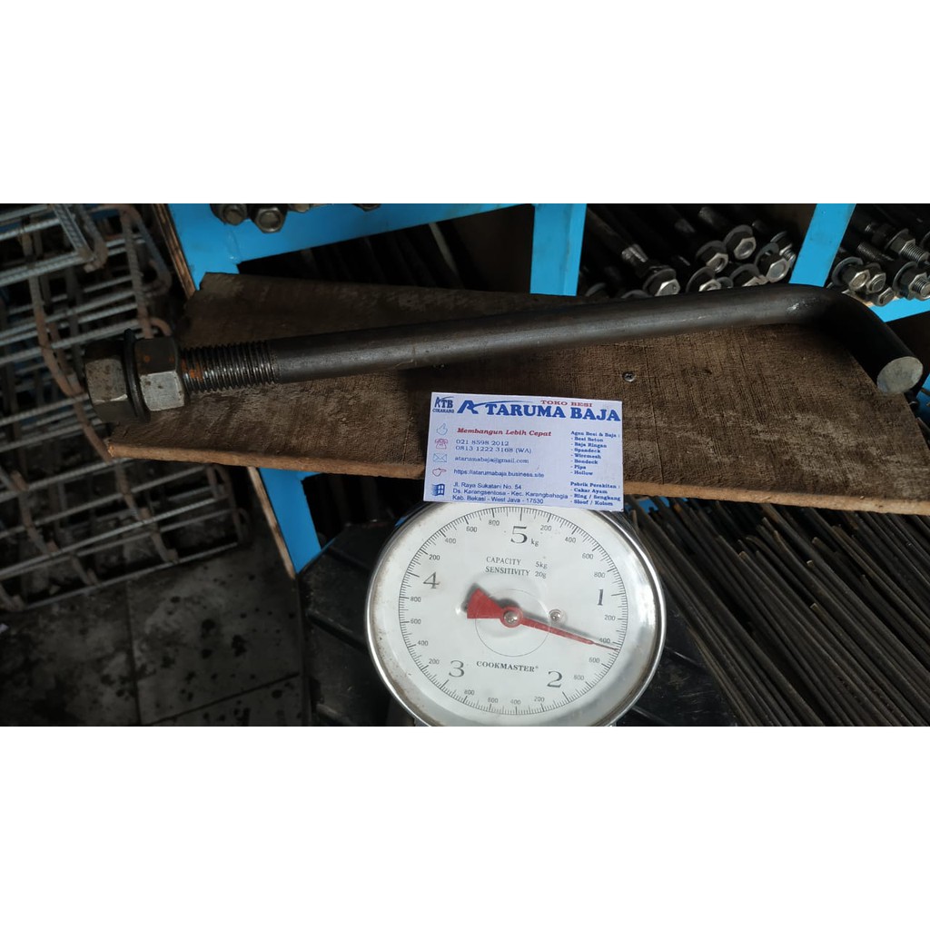 Jual Angkur Beton M22 x 400 mm - Angkur Besi 7/8" x 40 cm - Angkur L ...