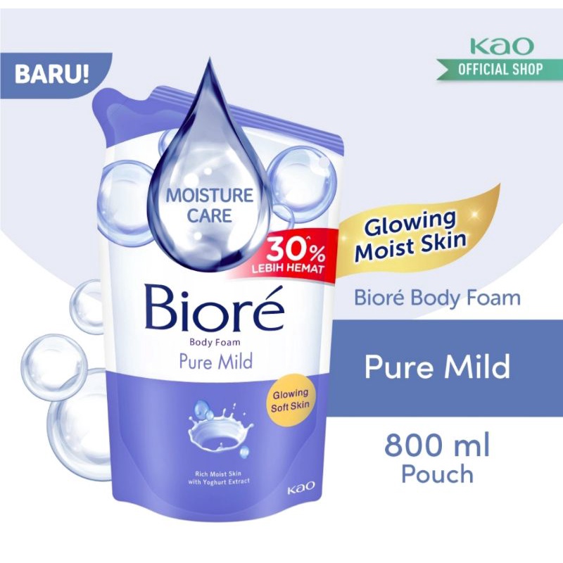 Jual Biore Body Foam Pure Mild 800 ml | Shopee Indonesia