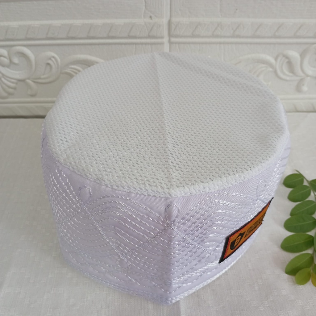 Jual Peci Songkok Kopiah Haji ikaf Madinah Bulat full ac jaring Putih ...